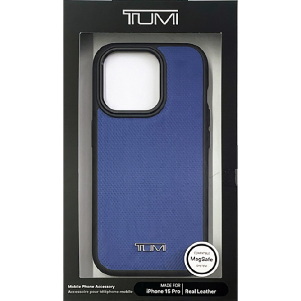 TUMI TUHMP15LRBAV iPhone 15 Pro用 本革 背面ケース BLUE|エディオン公式通販